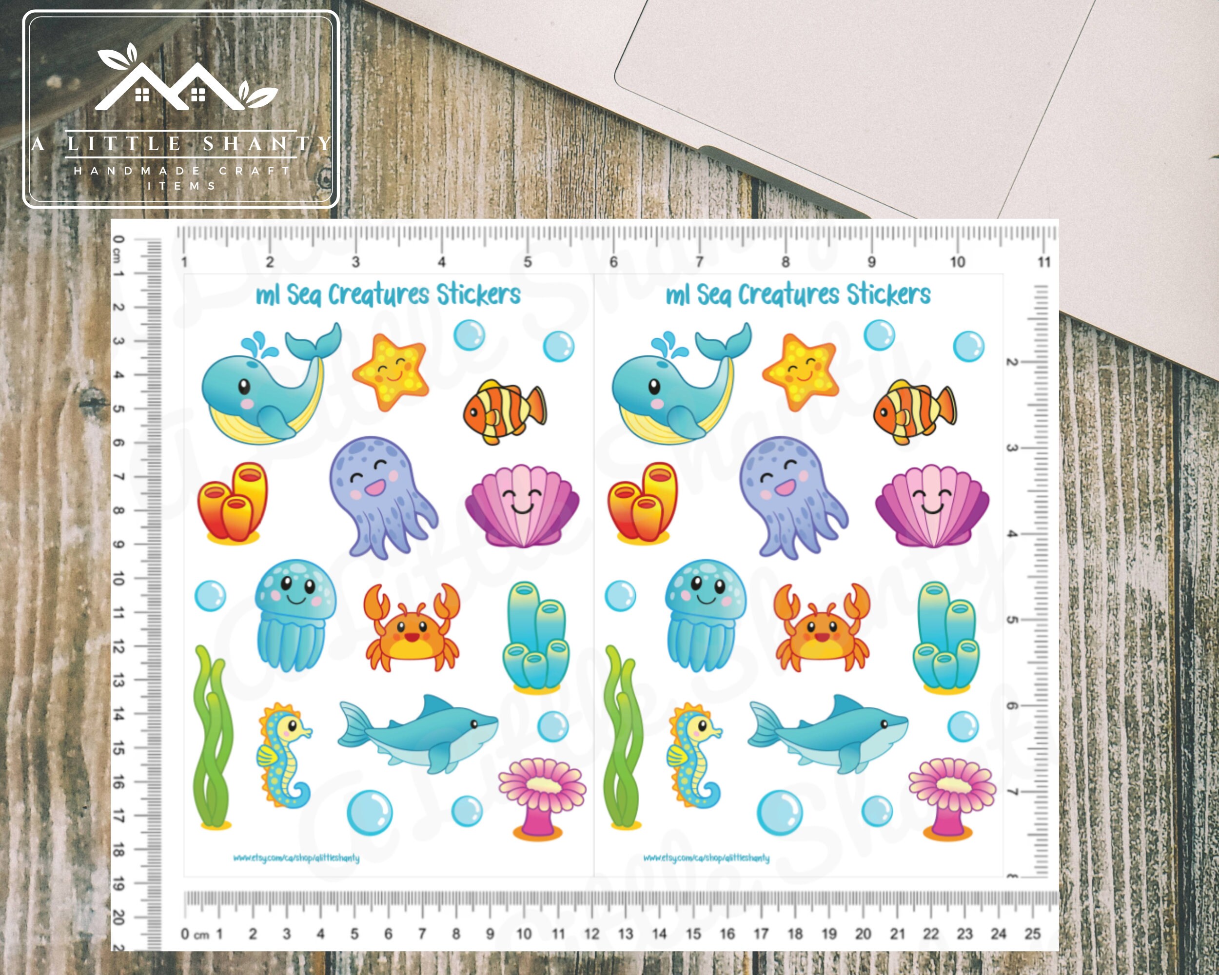 Ml Sea Creatures Stickers Card Making Scrapbook Planner - Etsy