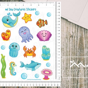 Ml Sea Creatures Stickers, Card Making, Scrapbook, Planner, Journal ...