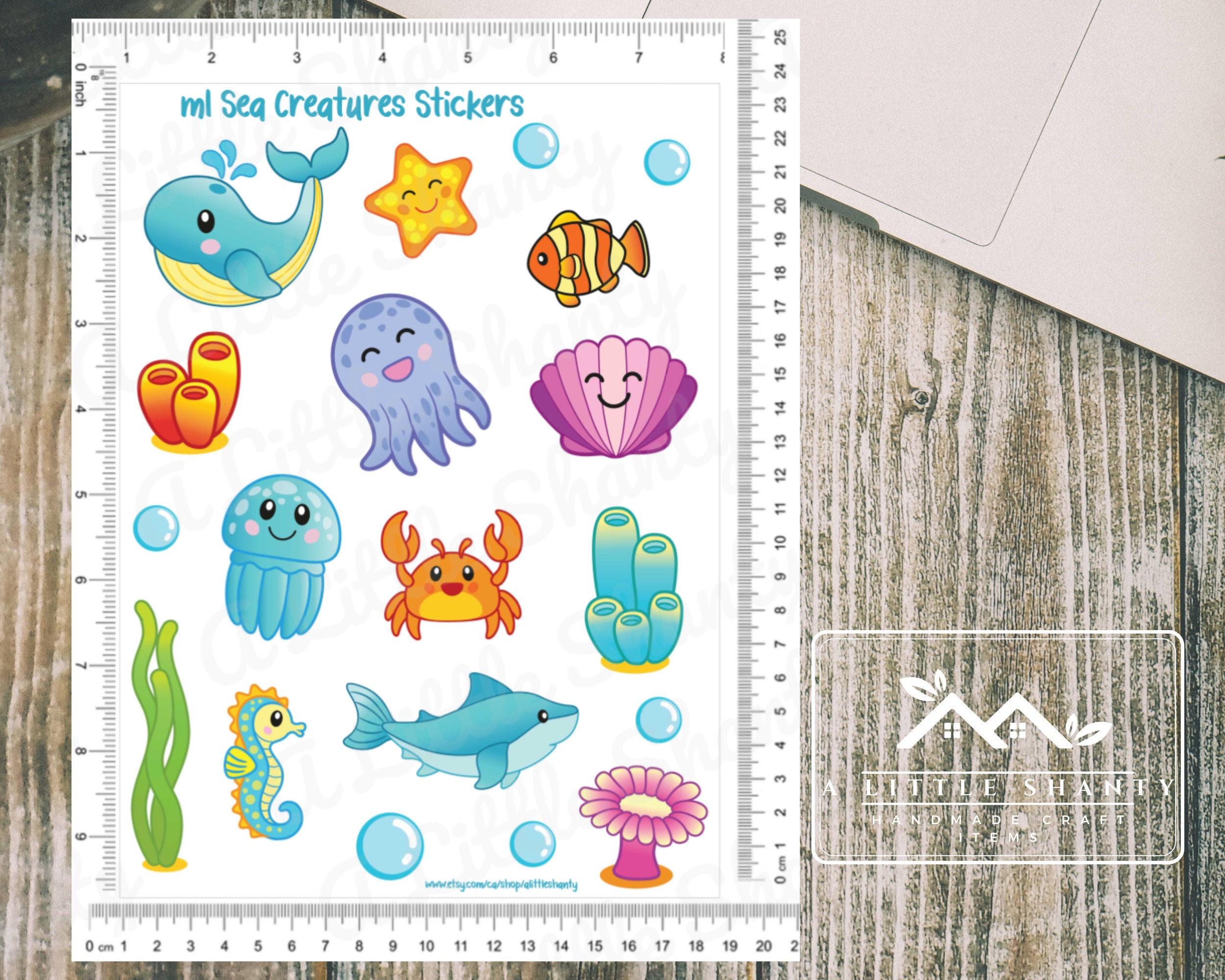 Ml Sea Creatures Stickers Card Making Scrapbook Planner - Etsy