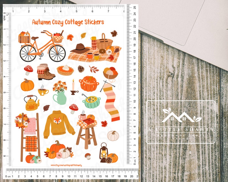 Autumn Cozy Cottage Stickers/embellishments, Planner, Journals, Card ...