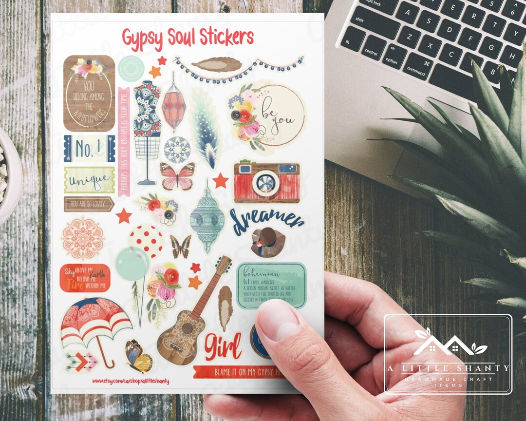 Gypsy Soul Sticker Sheet, Boho Stickers, Unique Stickers, Card Making ...