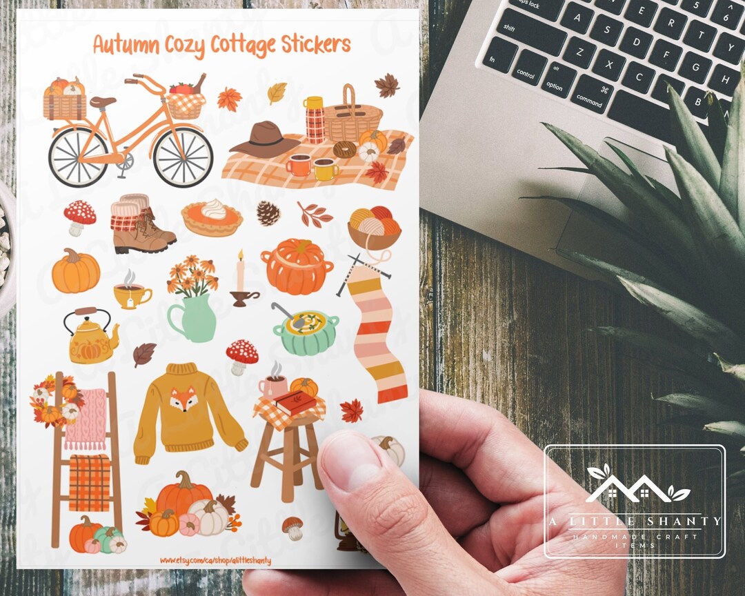 Autumn Cozy Cottage Stickers/embellishments, Planner, Journals, Card ...