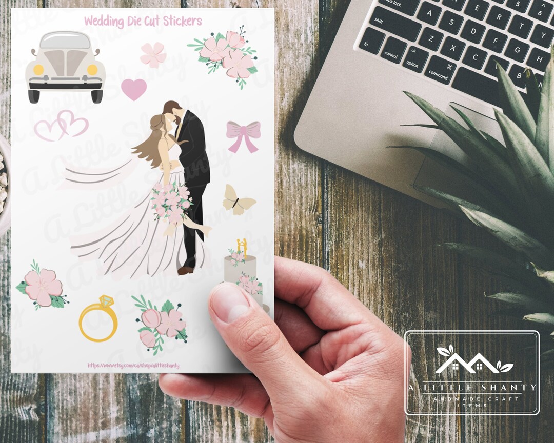 Wedding Stickers - Bride and Groom, Floral Wedding, Scrapbooking ...