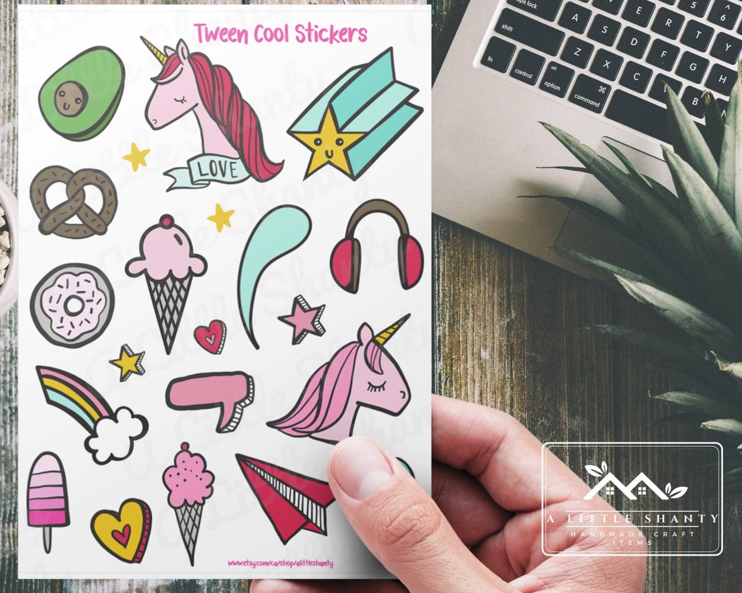 Tween Cool Sticker Sheet,card Making,scrapbook,planner,kid Crafts,gift ...