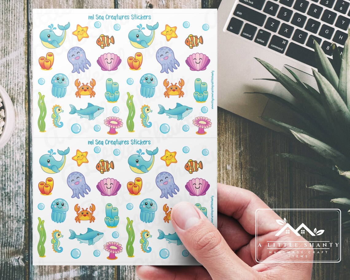 Ml Sea Creatures Stickers Card Making Scrapbook Planner - Etsy