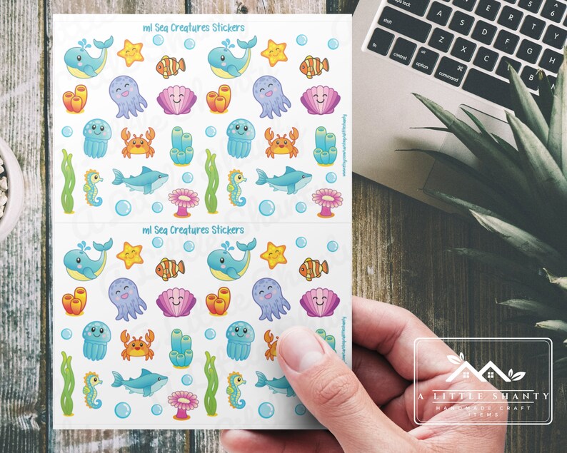 Ml Sea Creatures Stickers, Card Making, Scrapbook, Planner, Journal ...