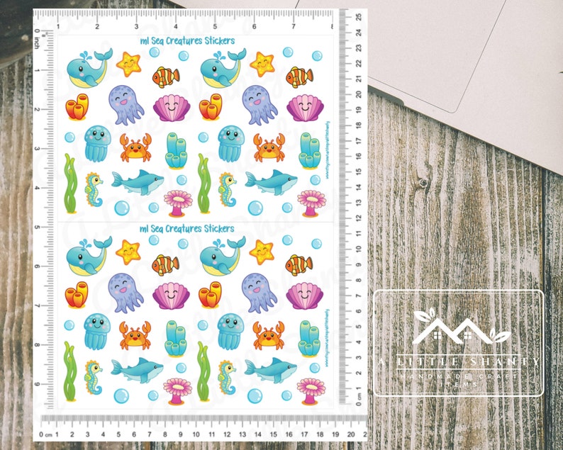 Ml Sea Creatures Stickers, Card Making, Scrapbook, Planner, Journal ...