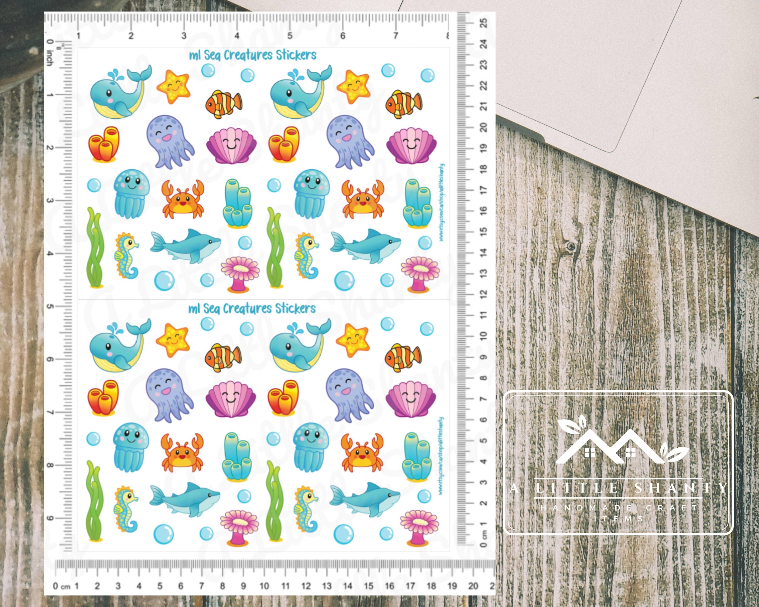 Ml Sea Creatures Stickers Card Making Scrapbook Planner - Etsy