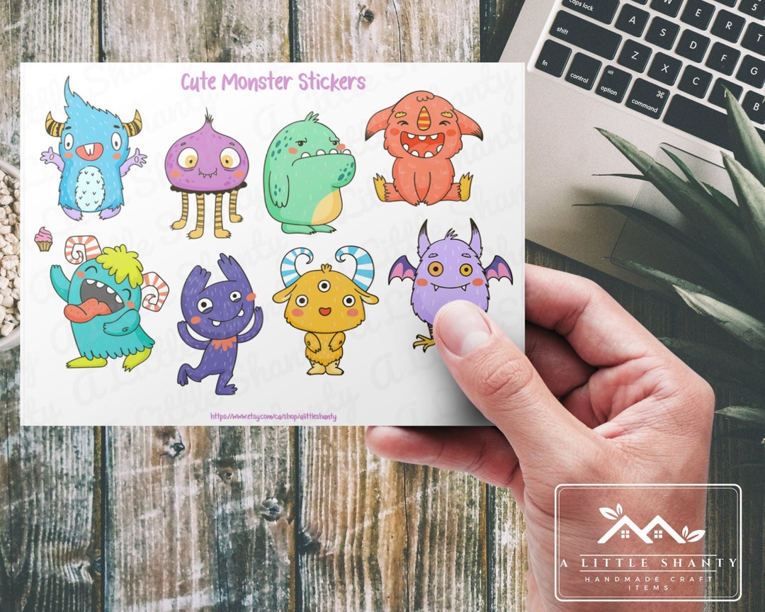 Cute Monster Sticker Sheet,card Making,scrapbook Stickers,planner,kids ...