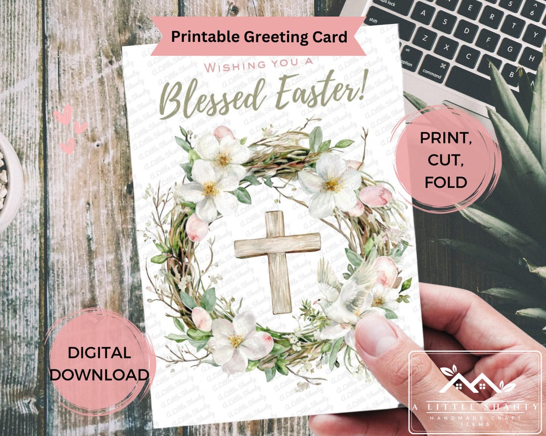 Blessed Easter Printable Card, DIGITAL Download, Blessed Easter Digital ...