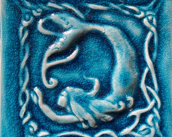 4" Ice Dragons Ceramic Tile - Etsy