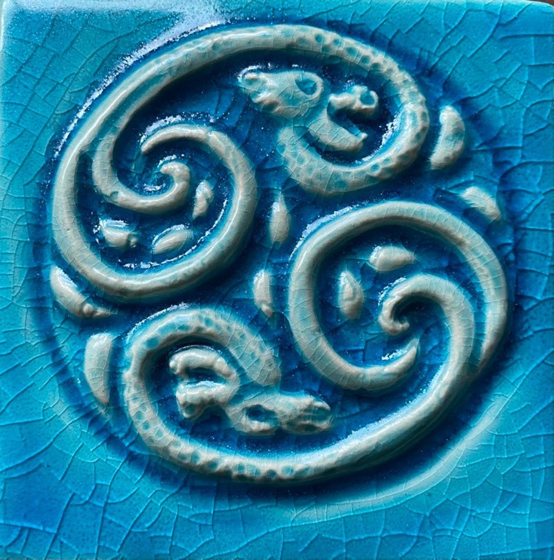 4" Ice Dragons Ceramic Tile - Etsy