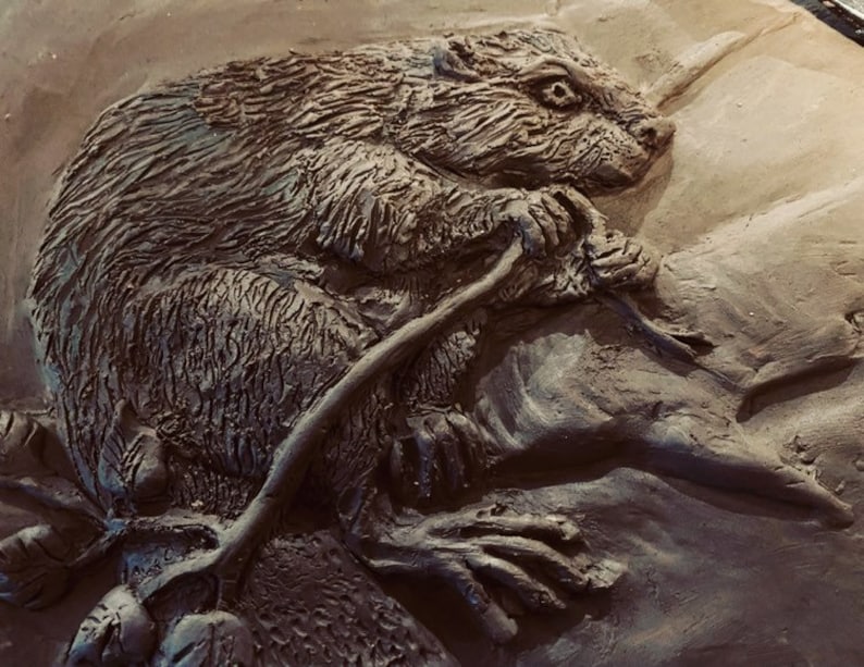 6 Handmade Bas relief Ceramic Beaver Tile - Etsy