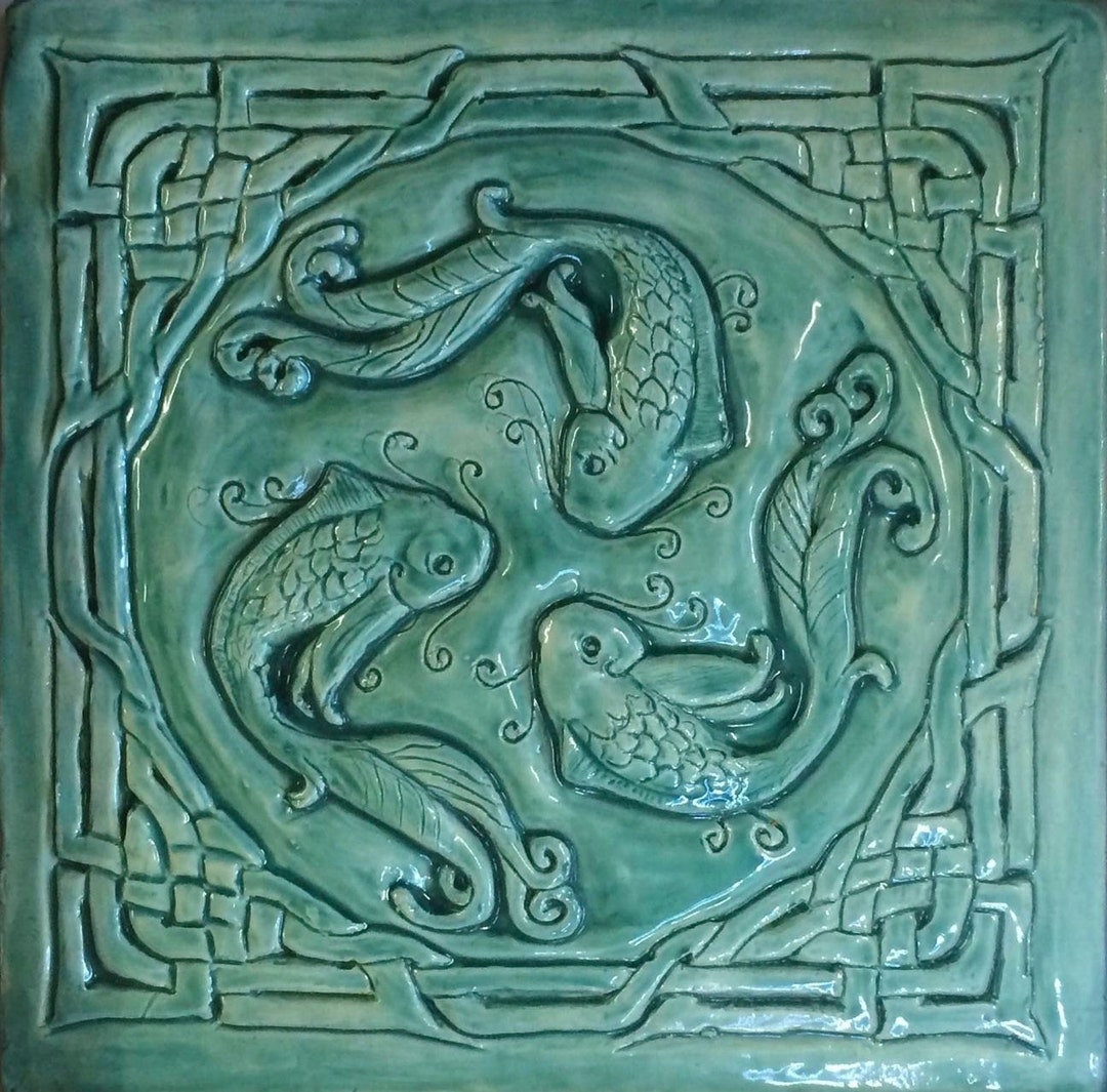 Celtic 'fish of Knowledge' Ceramic Bas Relief Tile in - Etsy Ireland