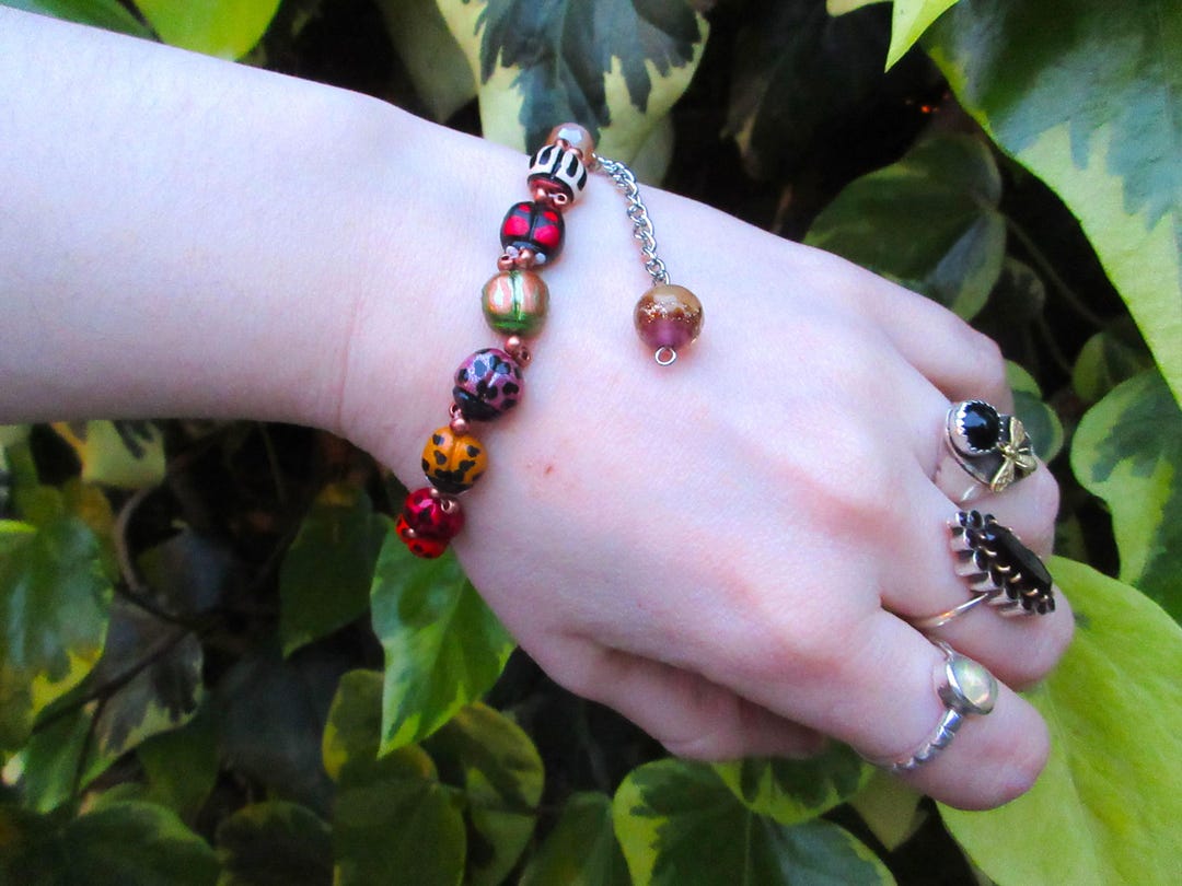 Beetle Bug Bracelet, Beetles, Insect Jewelry, Handmade Beads - Etsy