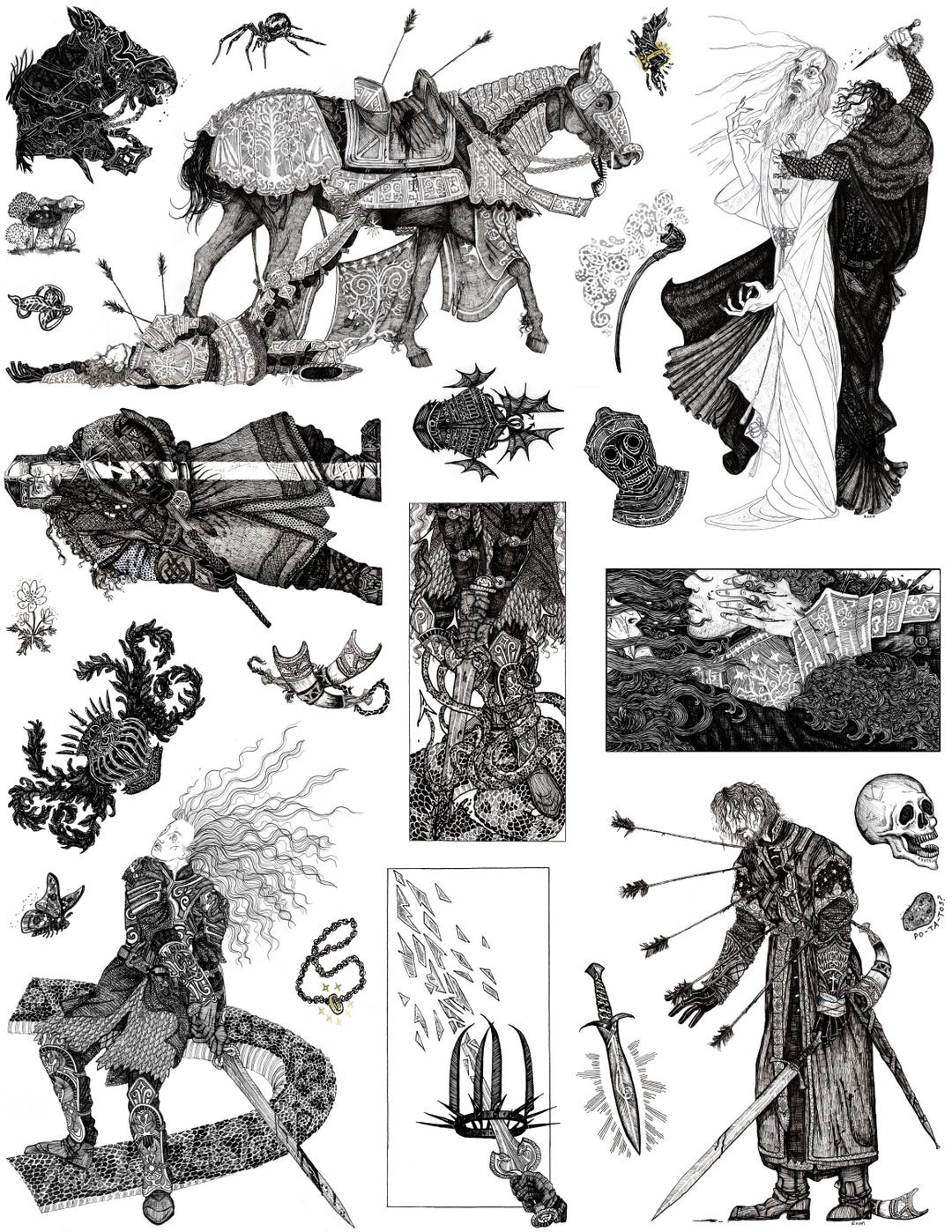 Lord of the Rings Sticker Sheet! LOTR Stickers, Pen and Ink Stickers - Etsy