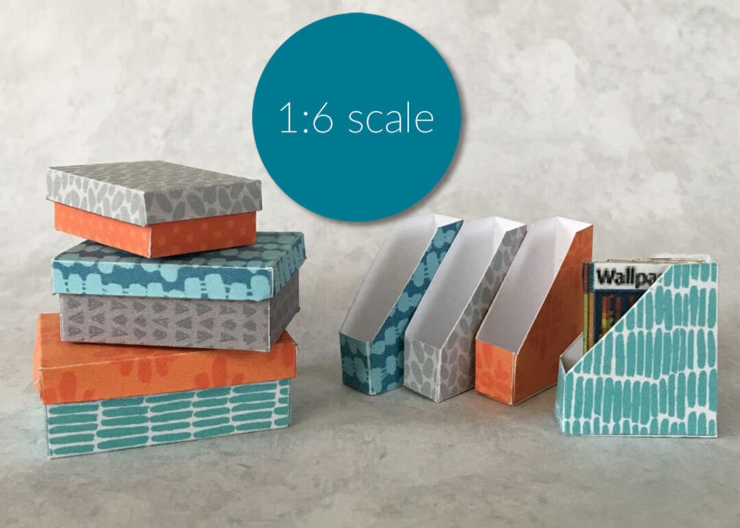 Miniature Modern Boxes and Magazine Holders 1:6 SCALE downloadable, DIY ...