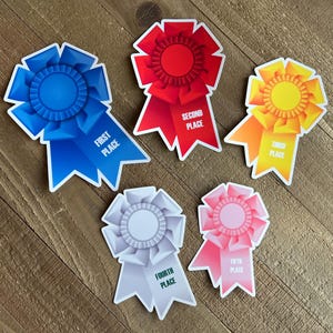 Ribbon and Rosette Stickers - Etsy