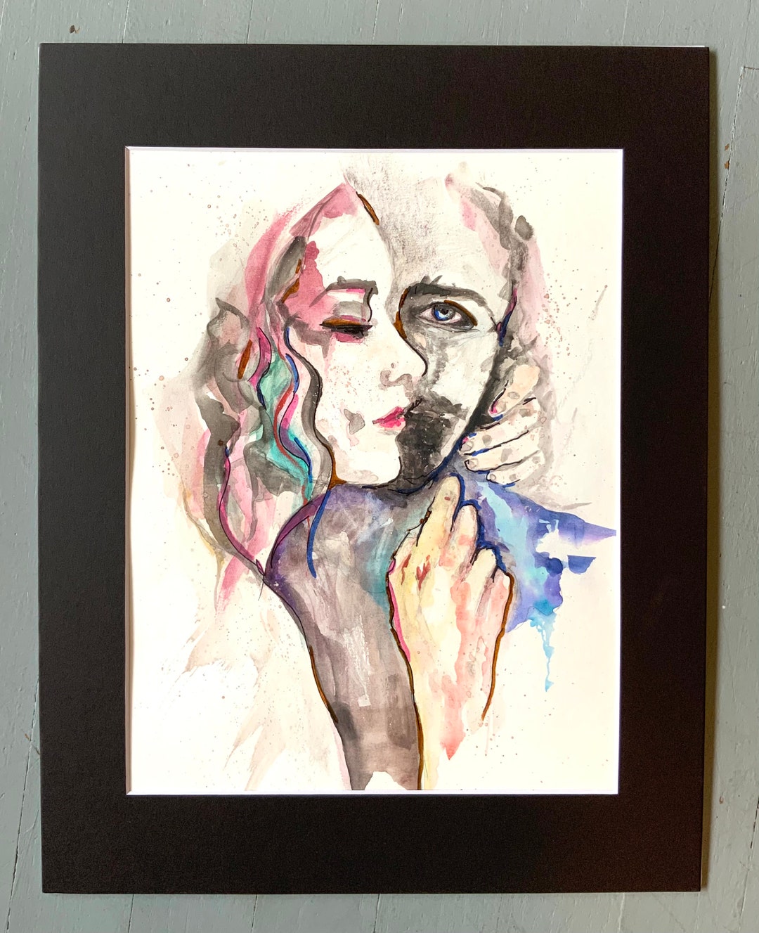 Abstract Love Embrace Watercolor Art by Angela Anderson - Etsy