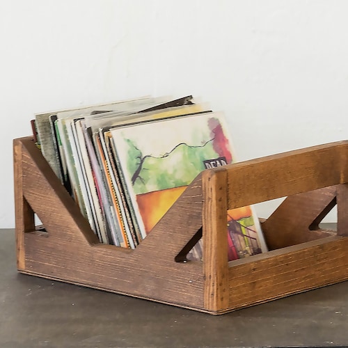 Record Storage Crate Vinyl Record Organizer Wood Storage Box - Etsy
