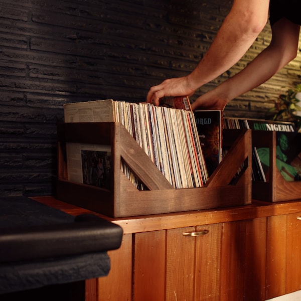 Record Crate - Etsy