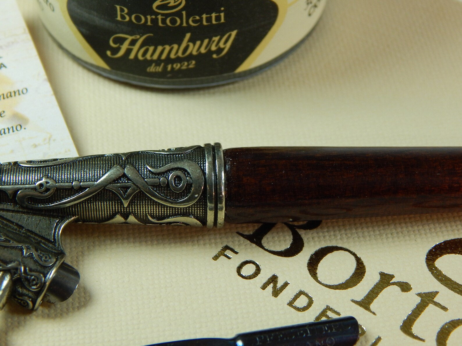 Bortoletti Wood Oblique Calligraphy Pen With Bronze Nib Holder Set ...