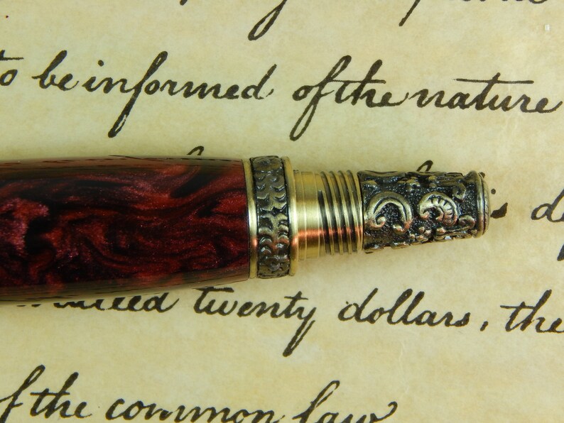 Victorian Fountain Pen Midnight Flame Acrylic Free - Etsy