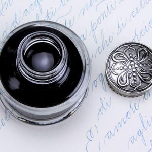 Bortoletti Glass Inkwell With Bronze Cap - Comes With 50ml Bottle of ...