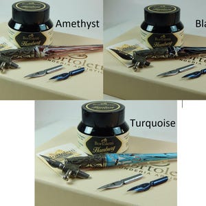 Bortoletti Murano Glass Oblique Calligraphy Pen With Bronze Nib Holder ...