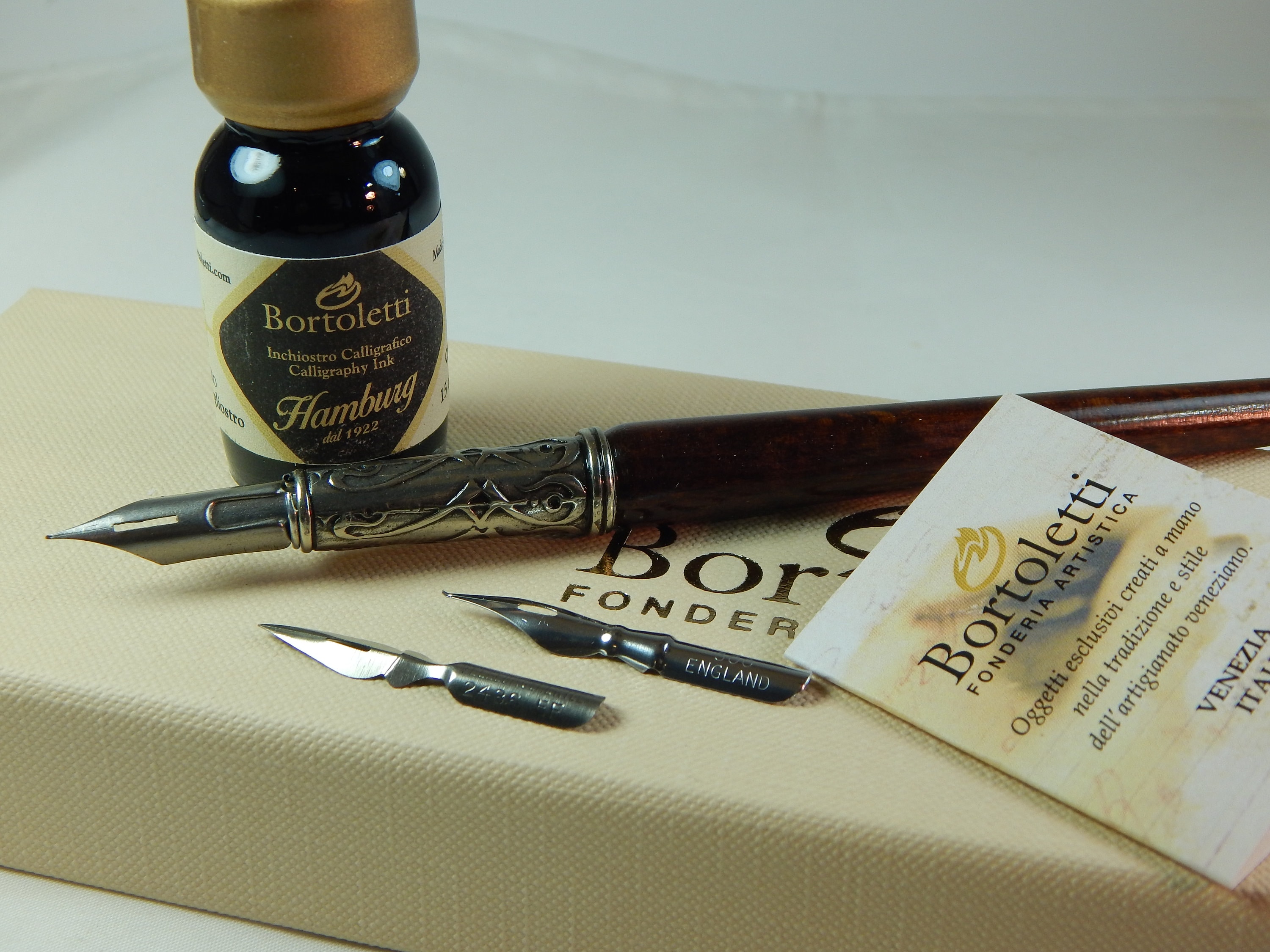 Bortoletti Wood Dip Pen With Bronze Nib Holder Set Includes | Etsy