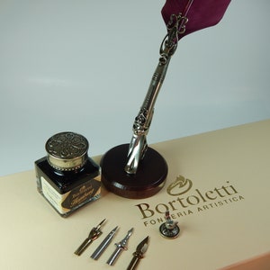 Bortoletti Classico Quill Set With Inkwell, Pen Holder, and Four Nibs ...