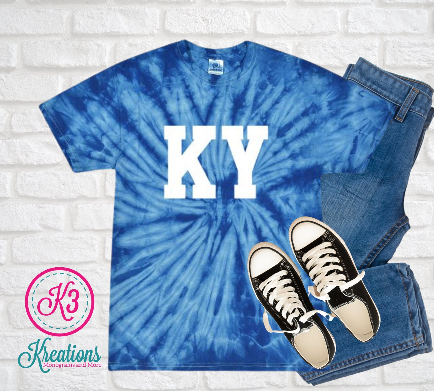 Adult KY Kentucky Royal Tie Dye Tee Kentucky Wildcats - Etsy.de
