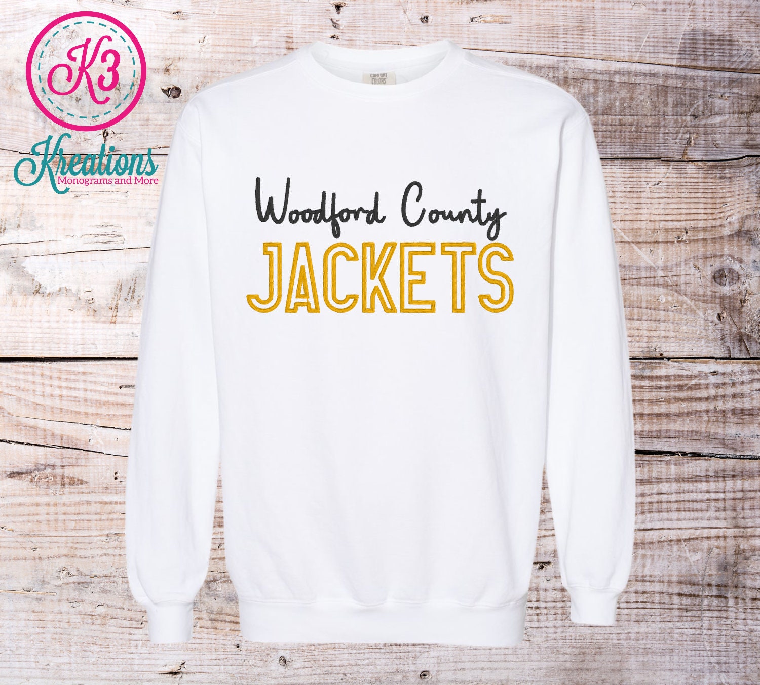 Custom Embroidered School Team Sweatshirt, Comfort Colors Pullover - Etsy