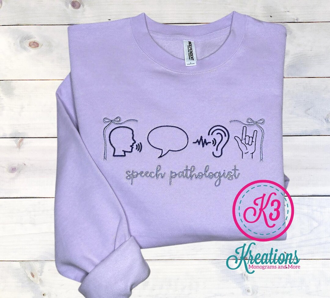 Adult Speech Pathologist Symbols Crewneck Sweatshirt, SLP Apparel, Gift ...