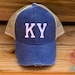 Kentucky State Leopard Print Applique Distressed Ball Cap - Etsy