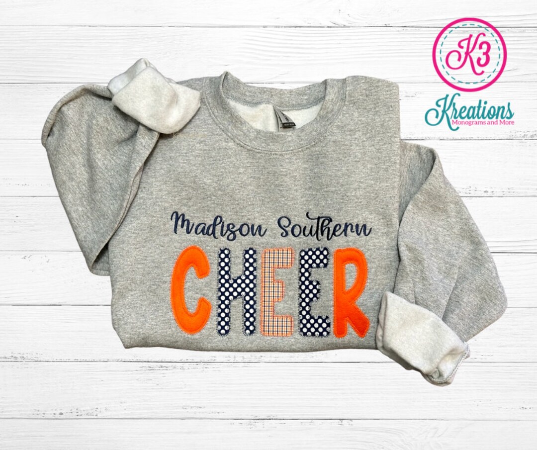 Adult Custom School Cheer Crewneck Sweatshirt, Cheer Pullover ...