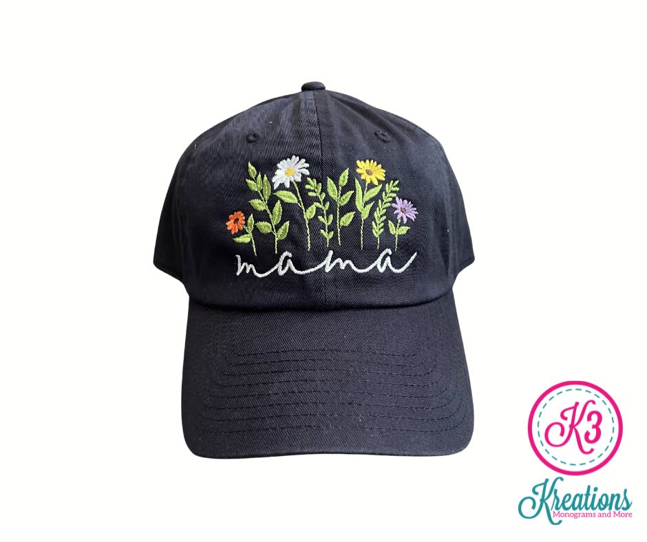 Floral Mama Embroidered Hat, Mom Hat, Mama Cap, Mothers Day Gift ...