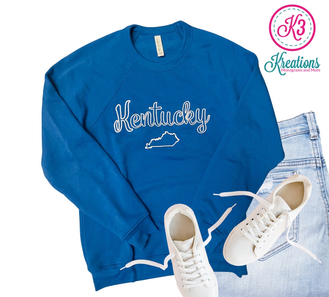 Adult Script Outline Kentucky Royal Crewneck Bella + Canvas Sweatshirt ...