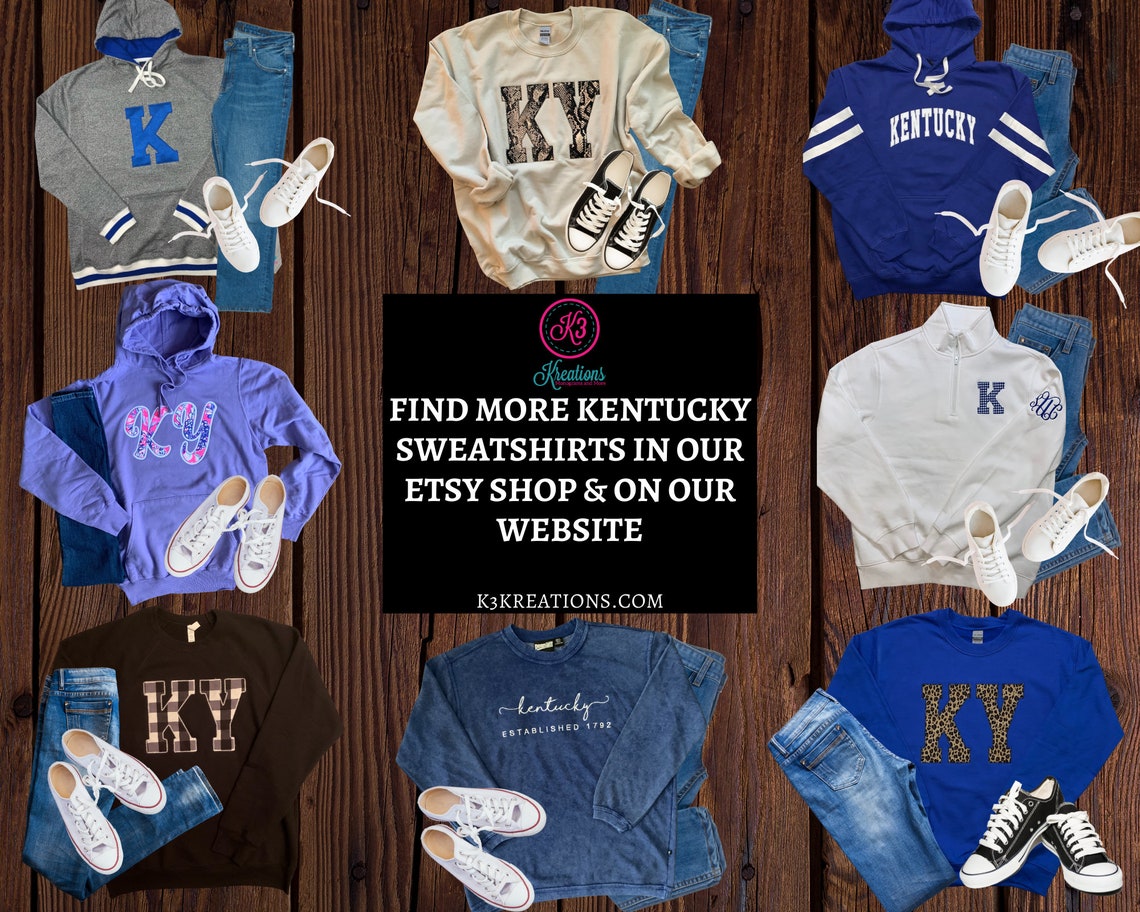 Adult Script Outline Kentucky Royal Crewneck Bella + Canvas Sweatshirt ...