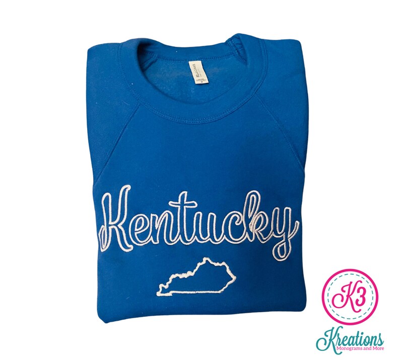 Adult Script Outline Kentucky Royal Crewneck Bella + Canvas Sweatshirt ...