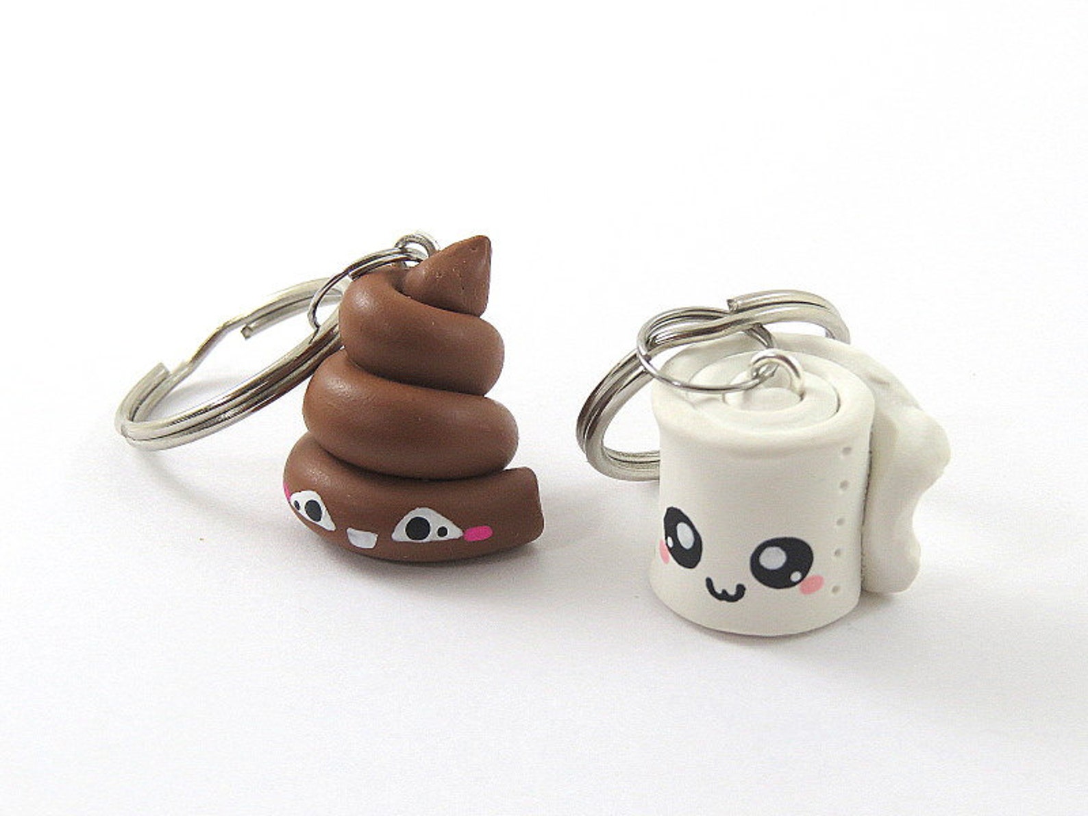 Poop and Toilet Paper Keychains or Necklace Bffs Jewelry - Etsy