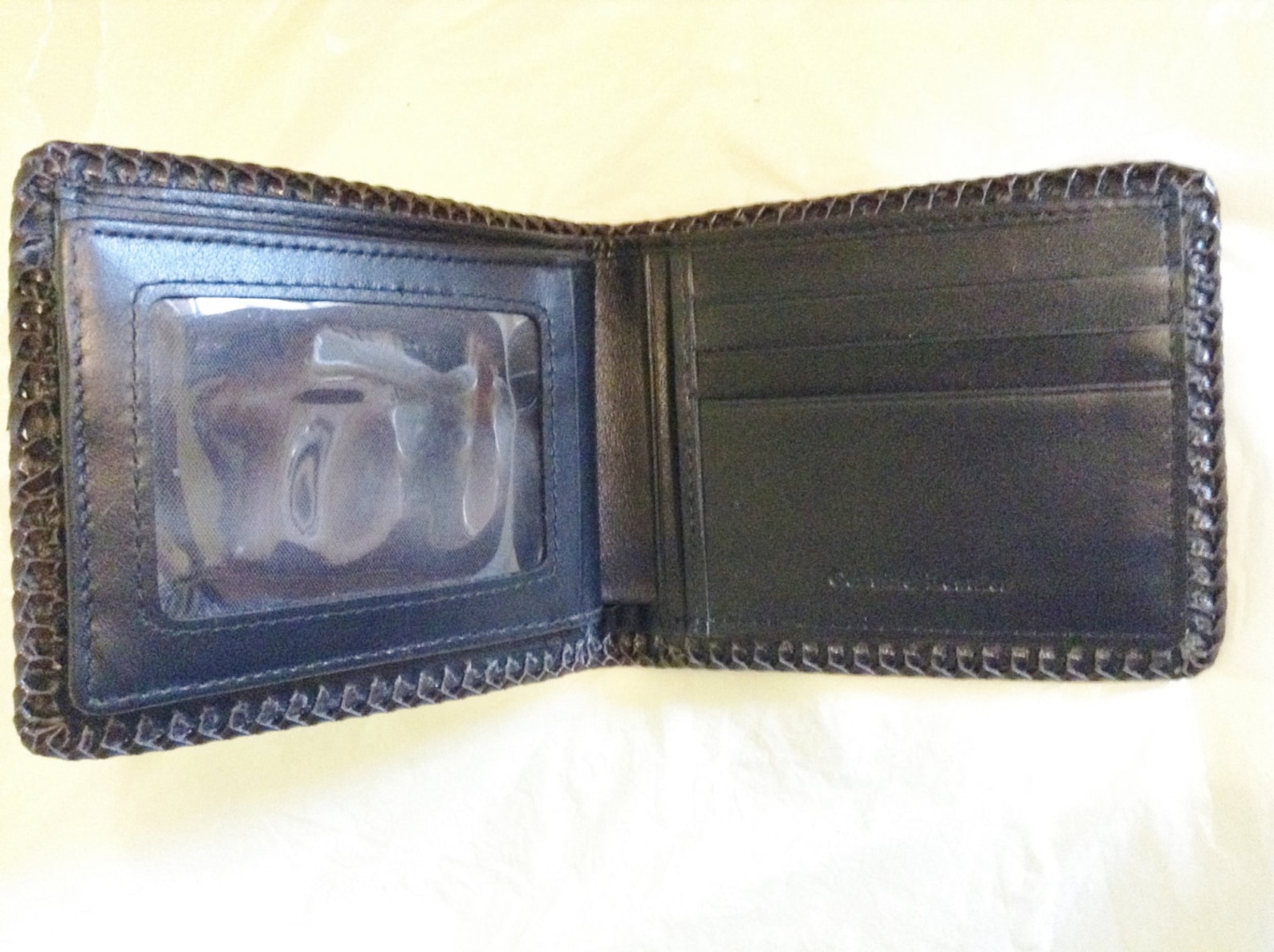 Hand Tooled and Laced Leather Wallet With Calf Roper | Etsy