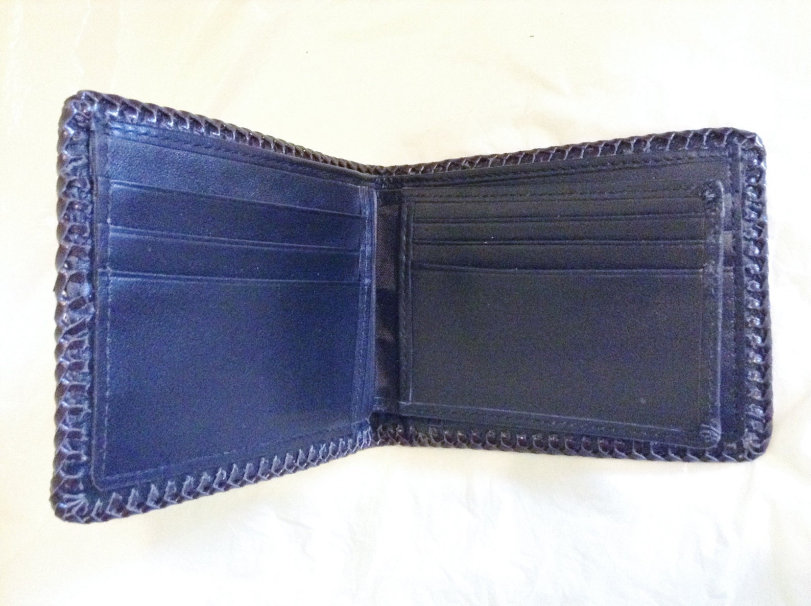 Hand Tooled and Laced Leather Wallet With Calf Roper - Etsy