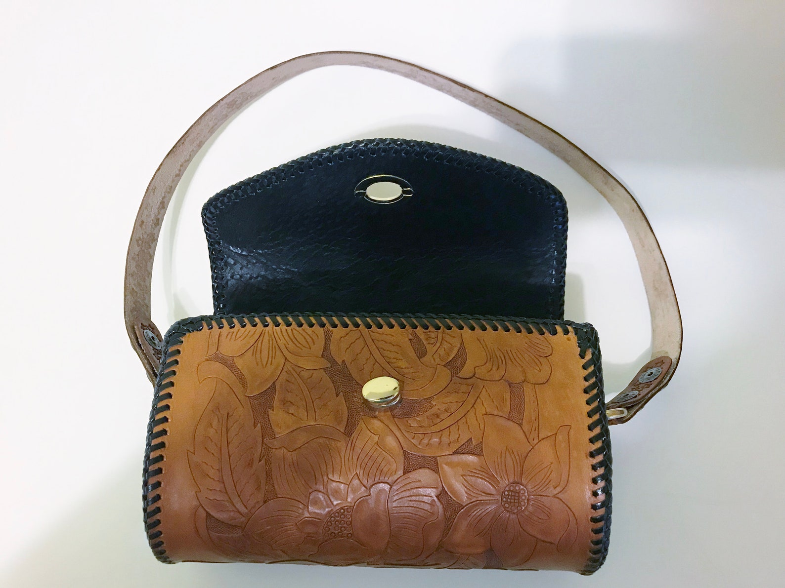 Small Leather Handbag Custom Made Designs Hand Tooled - Etsy