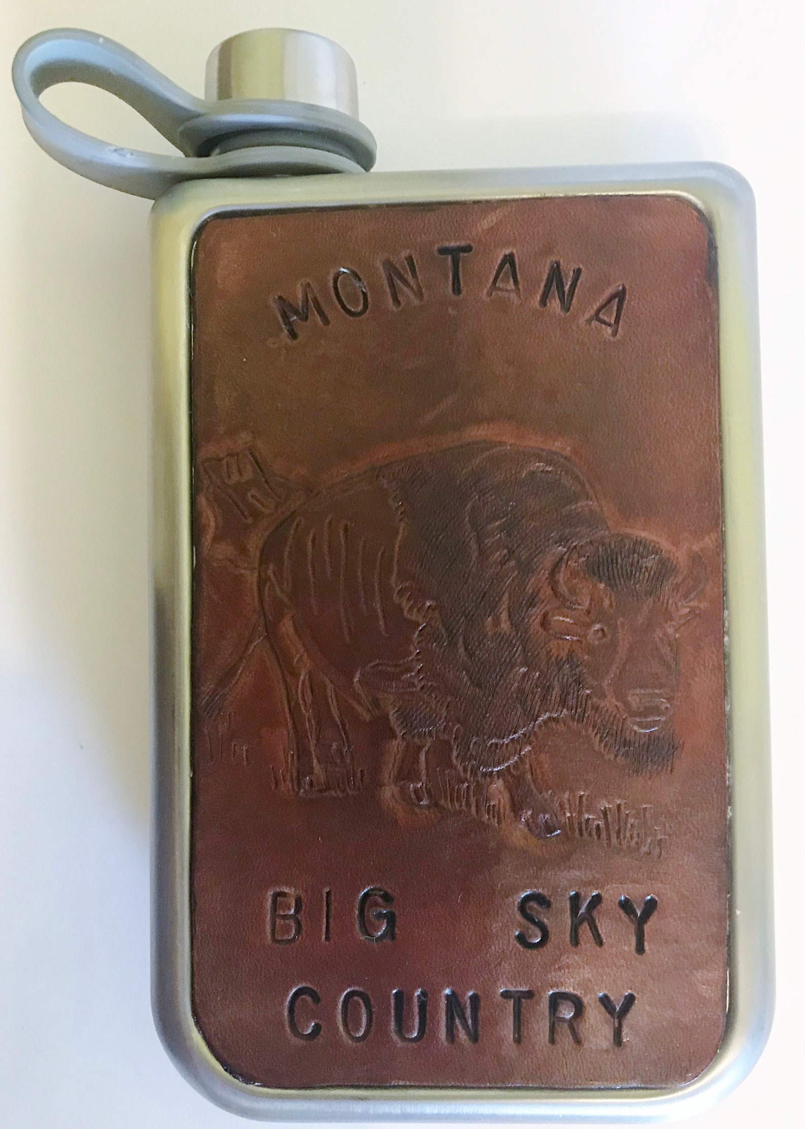 Pocket Flask With Hand Carved Leather Insert, 8 Oz. Stainless Steel ...