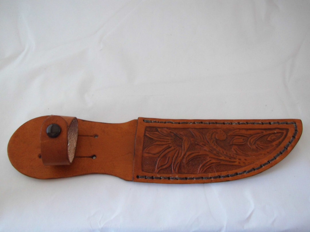 Small Custom Hand Tooled Leather Knife Sheath Made in Montana - Etsy