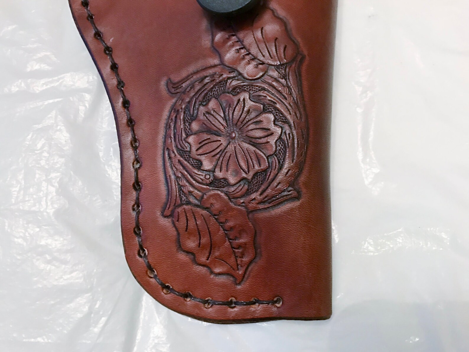 Hand Tooled Leather Revolver Holster-small-made in | Etsy