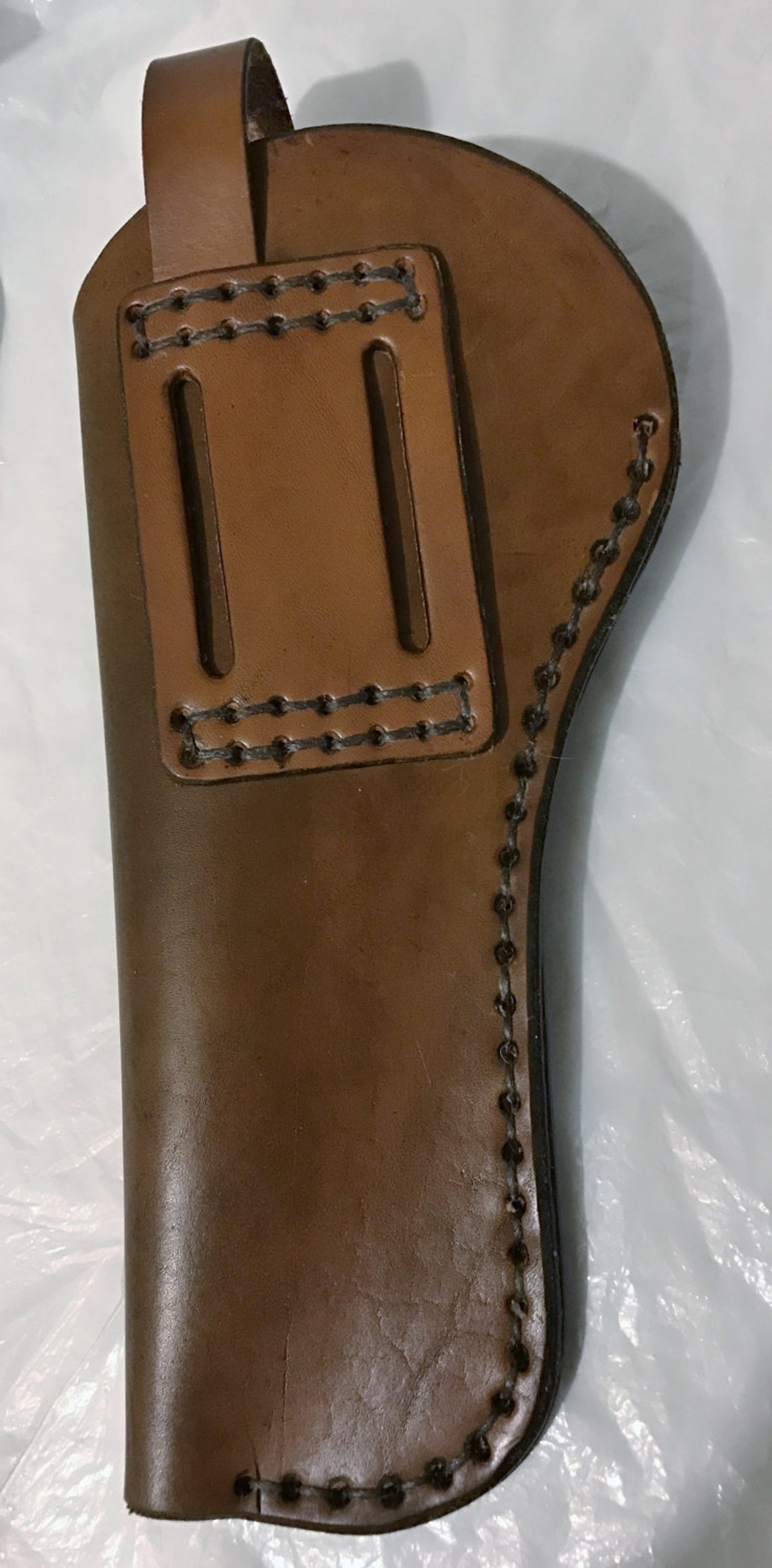 Hand Tooled Leather Revolver Holster-medium Made in - Etsy