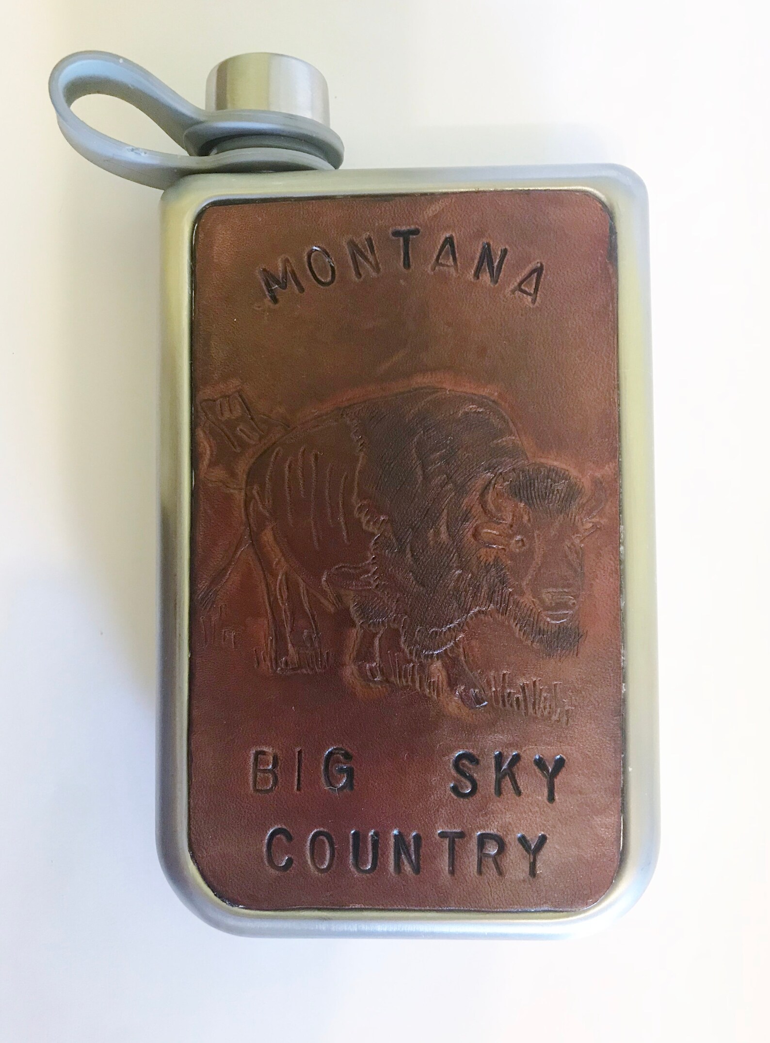 Pocket Flask With Hand Carved Leather Insert, 8 Oz. Stainless Steel ...