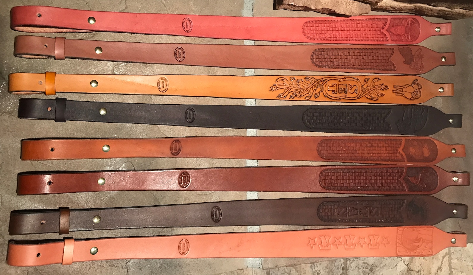 Custom Leather Shoulder Sling, Hand Tooled, Strap, Buffalo, Elk, Bear ...